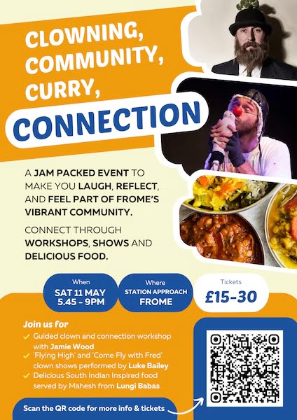 Connection through Clowning, Community and Curry - Snappy Tickets Beta
